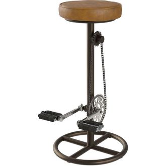 Rendez-Vous D&eacute;co Rendez-vous D&eacute;co - Tabouret de bar 73 cm en cuir marron - gaya