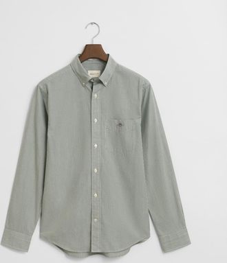 GANT Herren Regular Fit Classic Banker Stripe Popeline Hemd (XXXL) FOREST Grün