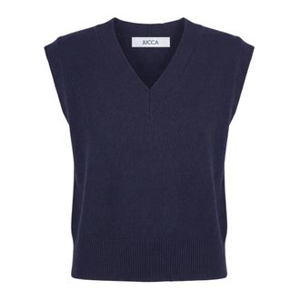 Jucca Strickweste mit V-Ausschnitt - - Knitwear - Damen - Blau - S