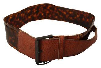 Ermanno Scervino Womens Dark Brown Leather Buckle Waist Belt