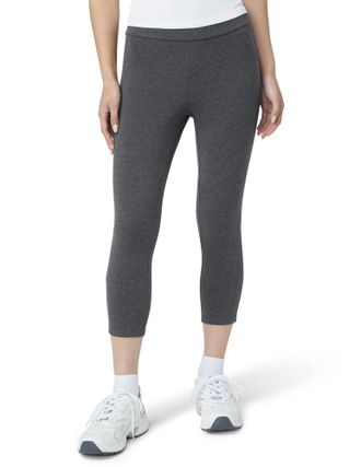 Hue Damen Wide Waistband Blackout Cotton Capri Leggings, Assorted Leggings, Graphit Meliert, L EU