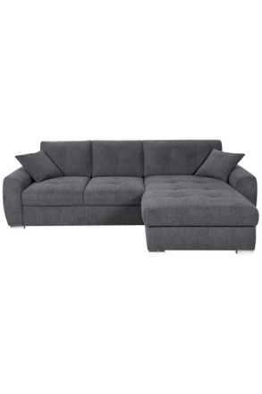 Homin Ecksofa, Anthrazit, Textil, 4-Sitzer, F&uuml;llung: Schaumstoff, seitenverkehrt montierbar, L-Form, 278x193 cm, Stoffauswahl, Liegefunktion, Schlafen auf S