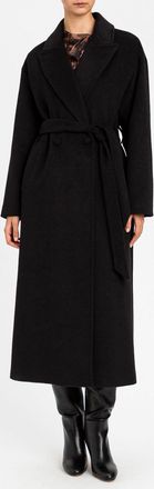 Twin-Set Bademantelmantel aus Wollmischung mit G&uuml;rtel und Revers