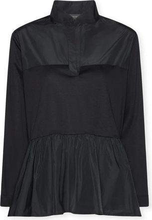 Elena Miro Femme, Blouses et Chemises, Noir, Taille: 40 FR T-shirt avec volant en bas