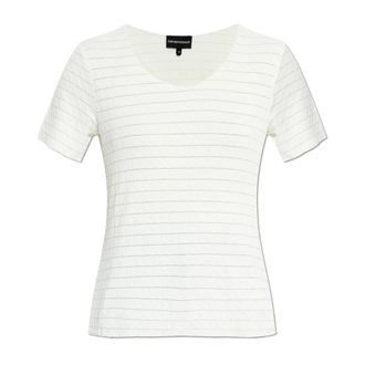 Emporio Armani Jacquard-Strick Nylon Stretch Nadelmuster - - Tops - Damen - Beige - M