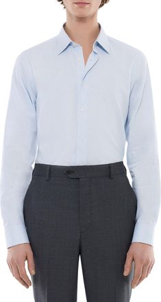 Fursac Chemise &agrave; col droit en coton - Taille 37 - Homme