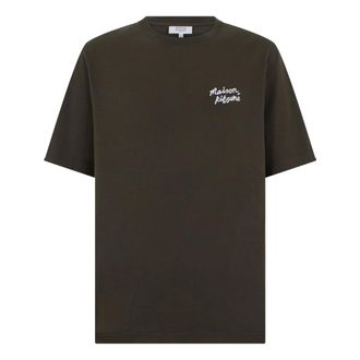 Maison Kitsun&eacute; Cotton T-Shirt mit Logo - - Tops - Herren - Braun - L