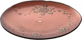 Leonardo Teller, Rot, Glas, Traditionell mit Schneeflocken-Muster, Essensplatte, Groß, 17 cm