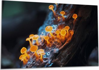 Wallario Herdabdeckplatte/Spritzschutz aus Glas, 1-teilig, 90x52cm, für Ceran- und Induktionsherde, Leuchtendes Pilzwunder