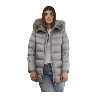 People of Shibuya Winterjacke mit Pelzkapuze - - Jackets - Damen - Grau - S