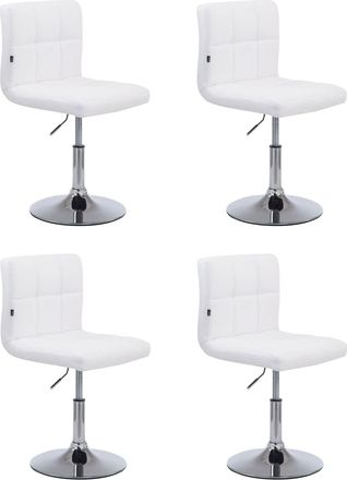Clp 4er Set Drehstühle Palma V2 Mit Hochwertiger Polsterung Und Kunstlederbezug I Drehbare Höhenverstellbare Esszimmerstühle, Farbe:weiß