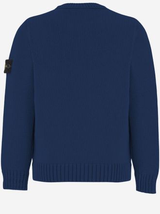 Stone Island Boys Cotton Sweater With Logo Navy