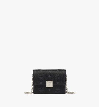 MCM Portemonnaie mit Kettenriemen Aren in Visetos BLACK VISETOS