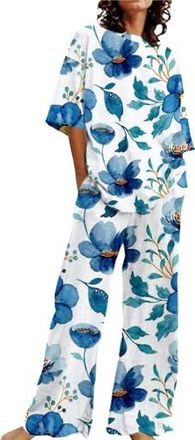 Generic Ensemble de v&ecirc;tements de d&eacute;tente pour femmes avec poches - Tenue deux pi&egrave;ces pour femmes - Ensemble de pyjama doux - Ensemble de v&ecirc;tements de loisirs 
