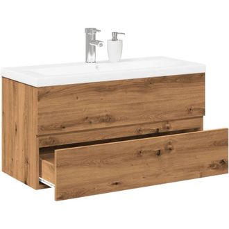 vidaXL vidaXL Armoire lavabo avec bassin intégré chêne artisanal