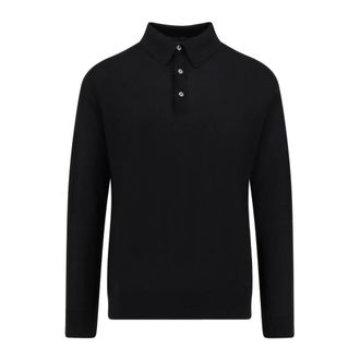 Kiton Schwarzes Langarm-Ripp-Polo - - Tops - Herren - Schwarzk - XL