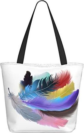 AOOEDM Sac &agrave; provisions Western Colorful Feathers Ladies 13x11x7in.Le cadeau parfait pour la Saint-Valentin.Cest de la Saint-Valentin pour maman, fille, &eacute;pou