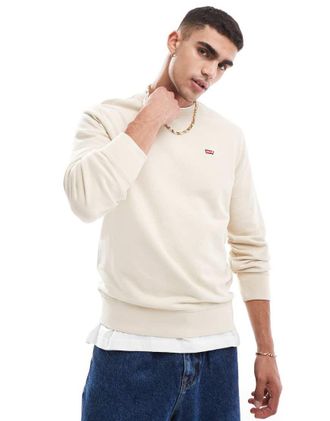 Levi's The Original Hallmark - Sweatshirt in meliertem Beige mit Logo-Neutral