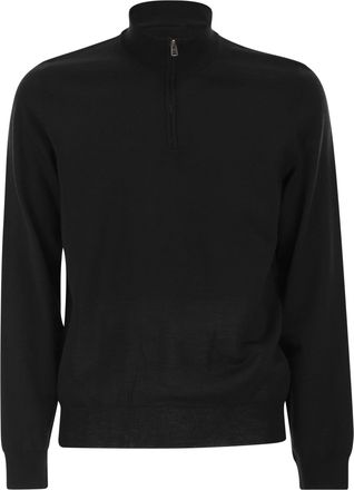 HUGO BOSS Pull en laine vierge avec col zipp&eacute;