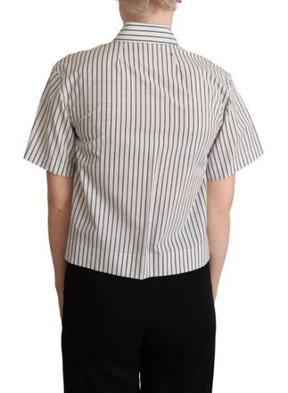 Dolce & Gabbana Womens Striped Cotton Shirt White