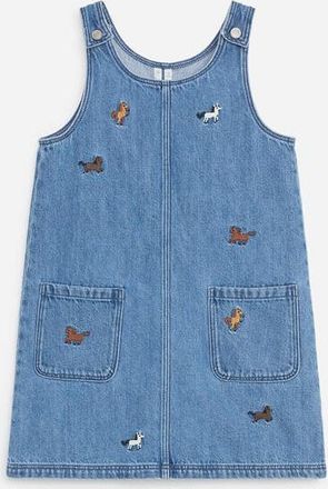 Arket Besticktes Denimkleid -Blau