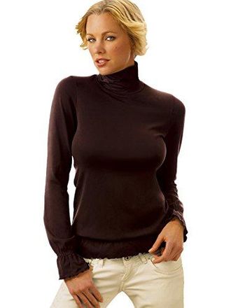 Sensi Pull Femme Col Montant Manches Longues Microfibre Perspirante sans Coutures Seamless Made in Italy