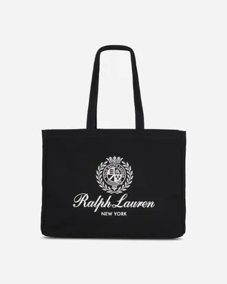 Polo Ralph Lauren Crest-Embroidered Canvas Tote Bag Black