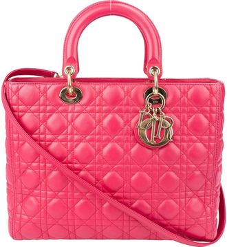 Dior Crossbody Bags - Christian Dior Quilted Leather Lady Dior Handbag - Gr. unisize - in Rot - f&uuml;r Damen