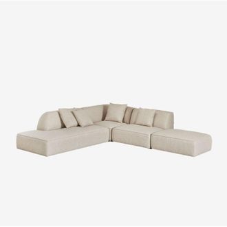 Sklum Cardea 3-teiliges modulares Ecksofa mit Chaiselongue links und gepolstertem Pouf