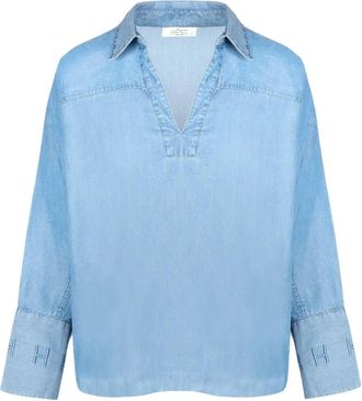 H&eacute;st Miriam Tencel Hemd - - Blouses & Shirts - Damen - Blau - M