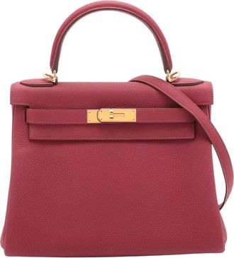 Hermès 2023 Togo Kelly II Retourne Satchel-Tasche 28cm - Rot