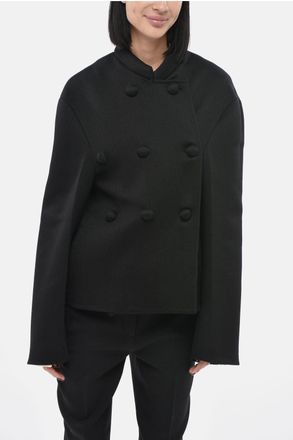 Jil Sander Doppelreihiger Mantel aus Wolle mit bezogenen Kn&ouml;pfen Jil Sander