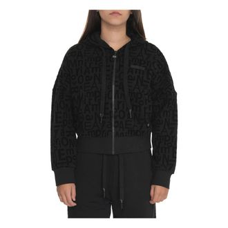 Emporio Armani Emporio Armani Ea7, Femme, Sweatshirts et sweats &agrave; capuche, Noir, Taille: 40 FR Sweat &agrave; capuche avec fermeture &eacute;clair et logo