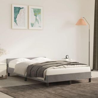 vidaXL Bettgestell ohne Matratze Hellgrau 120x190 cm Samt Vidaxl