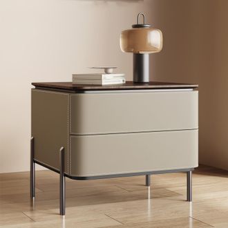 Generic 40/45/50 cm Massivholz-Beistelltisch Mit Schublade Und Offenen Regalen, Moderner Nachttisch, Kleiner Aufbewahrungsschrank Für Schlafzimmer Oder Wohnzi