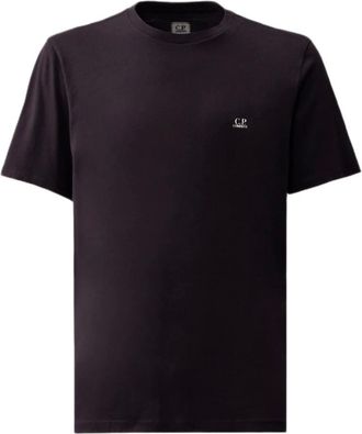 C.P. Company C.p. Company, Homme, Tops, Bleu, Taille: XL Jersey 30/1 T-Shirt Manche Courte Logo Label