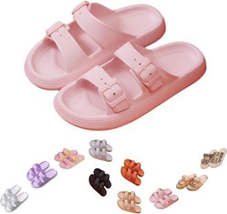 Generic Cloud pour claquettes pour femme, claquettes réglables à double boucle, pantoufles dété douces à séchage rapide, Rose, 38/39 EU