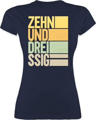 Shirtracer Shirt Damen - 40. Geburtstag - Zehnunddreissig - XL - Navy Blau - t-Shirt 40 40er zehnunddrei&szlig;ig Funshirts f&uuml;r Frauen Tshirt zum 40.Geburtstag 40-er t