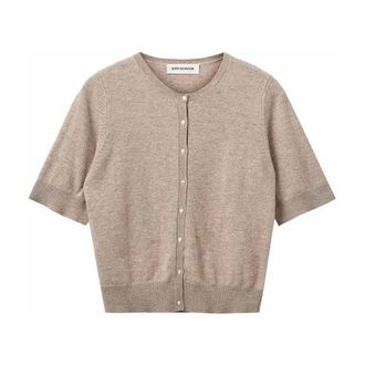 Sofie Schnoor Femme, Pulls, Brun, Taille: 44 FR Cardigan Marron Chin&eacute; avec Manches Courtes