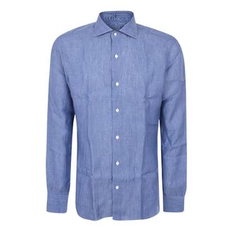 Barba Homme, Chemises, Bleu, Taille: XL Neck Shirt