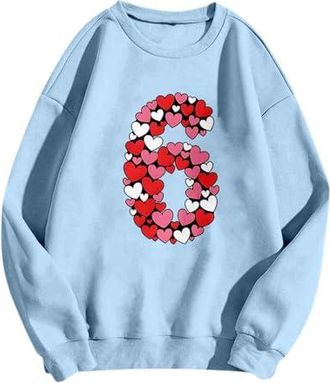 Generic Sweat-shirt unisexe pour couple assorti avec motif damour d&eacute;contract&eacute; &agrave; manches longues et col rond pour femme confortable &agrave; manches longues tuniques 