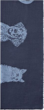 Codello CodelloJaquard Schal Mix Cat and Dog Farbe blau