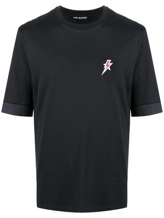 Neil Barrett t-shirt &agrave; patch Star Bolt - Noir