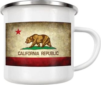 artboxONE Emaille Tasse Flag of California von Bruce Stanfield - Emaille Becher Reise