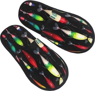 Generic Classiques Hiver Pantoufles Impression dapp&acirc;t de p&ecirc;che Chausson Maison L&eacute;g&egrave;re Chaussons dint&eacute;rieur pour Homme Int&eacute;rieur Femme M