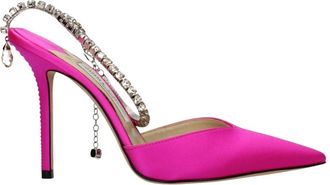 Jimmy Choo London Saeda 100 Satin Pump - - Shoes - Damen - Rosa - 41 1/2 EU