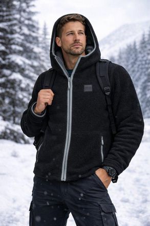 Sublevel Fleecejacke Herren mit Teddyfleece Fleece Jacke Outdoor Freizeit
