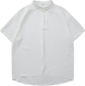 Generic Chemise d&eacute;t&eacute; &agrave; Manches Courtes pour Homme, Grande Taille, Chemise d&eacute;contract&eacute;e Tendance avec col Montant &eacute;l&eacute;gant