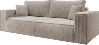 Selsey Sofa Schlafsofa Couch Mit Stauraum Schlaffunktion Pflegeleicht Polyurethanschaum Kordsamt Weich Beige Farese