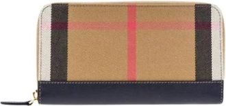 Burberry Karierte schwarze Leder-Geldb&ouml;rse mit Rei&szlig;verschluss - - Accessories - unisex - Mehrfarbig - ONE SIZE